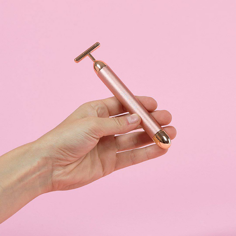 Vibrating T-Bar Face Massager Roller | Skin Gym