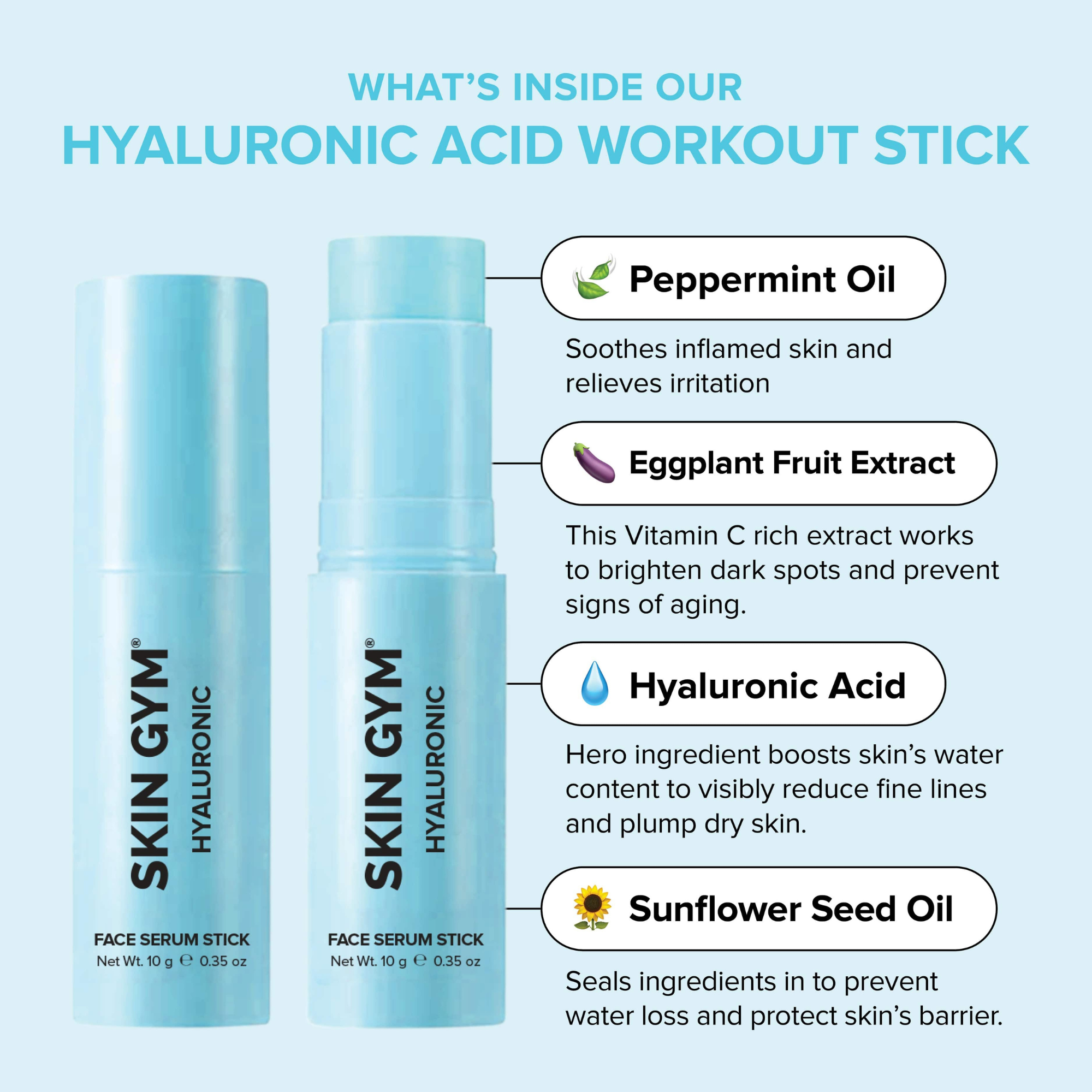 Hyaluronic Acid Face Serum Stick | Skin Gym